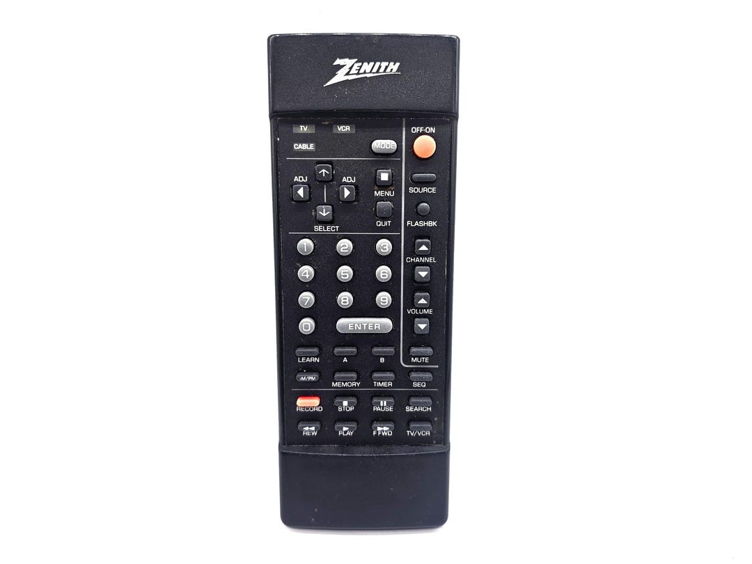 Zenith TV VCR Vintage Cable Remote Control Model 343 04-202 Genuine ...