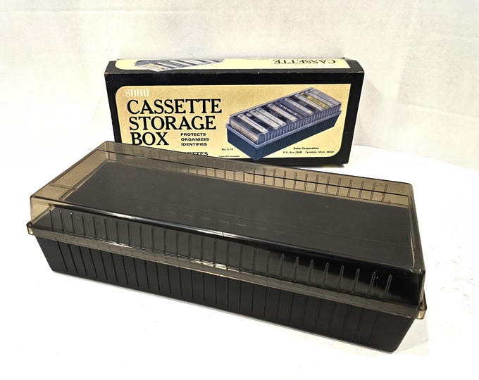 Vintage Soho Cassette Storage Box Case Holds 15 Tapes Brown Smoke ...