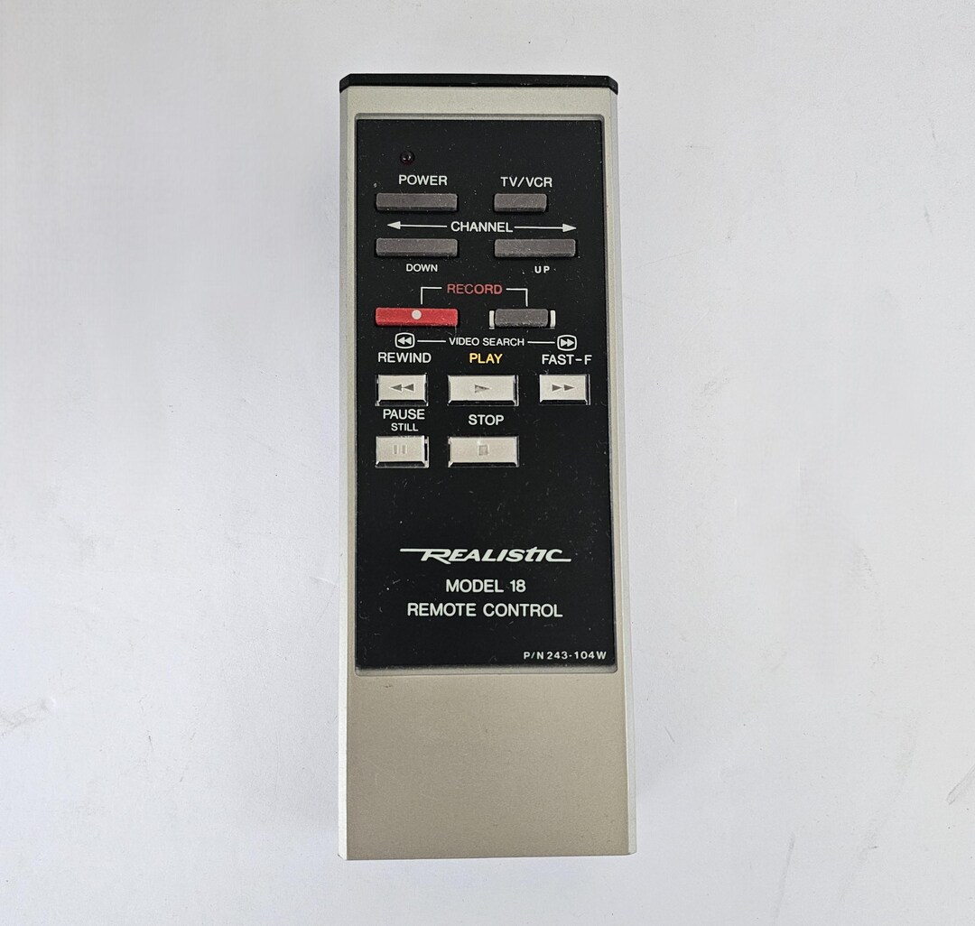 Realistic TV VCR Remote Control Model 18 Tested Cat No 16-507 - Etsy