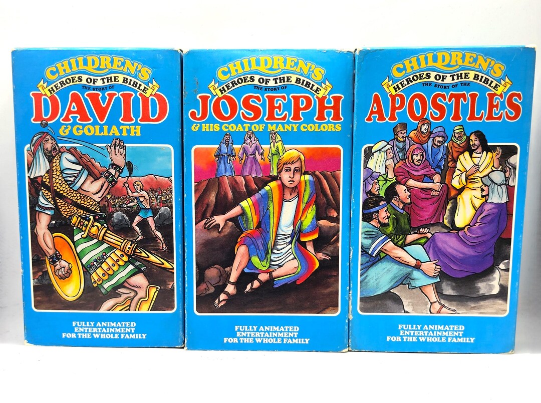 3 Vintage 80's Children's Heros of the Bible VHS Apostles Joseph David ...