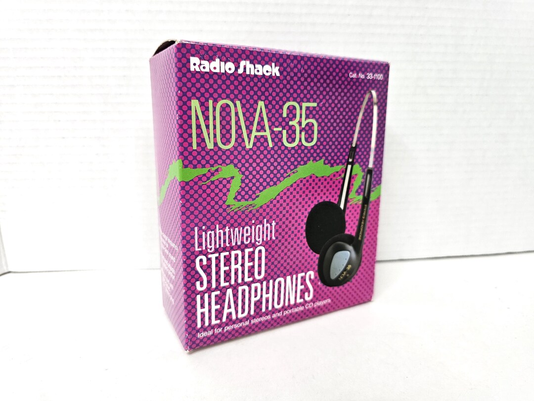Radio Shack Nova-35 Lightweight Stereo Headphones in Original Box 33 ...