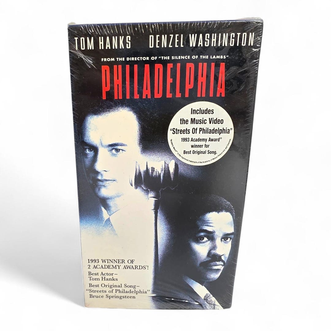 Philadelphia VHS Tape NEW Sealed Tom Hanks Denzel Washington Vintage ...