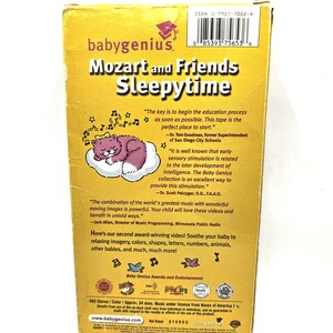 Mozart and Friends Sleepytime VHS Baby Genius Videocassette Home Video ...