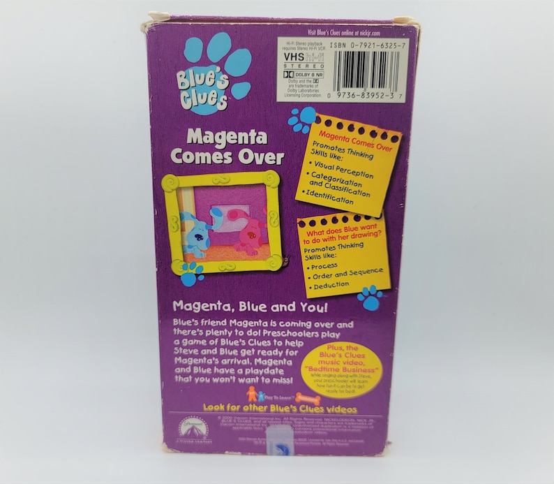 Blue's Clues VHS Magenta Comes Over Videocassette Play Along With Blue ...