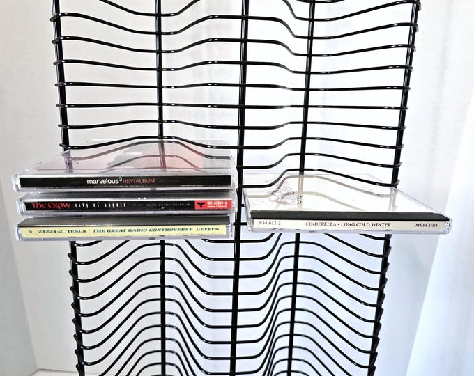 120 CD Display Tower Tall Stand Holds Compact Discs Floor Rack Black ...