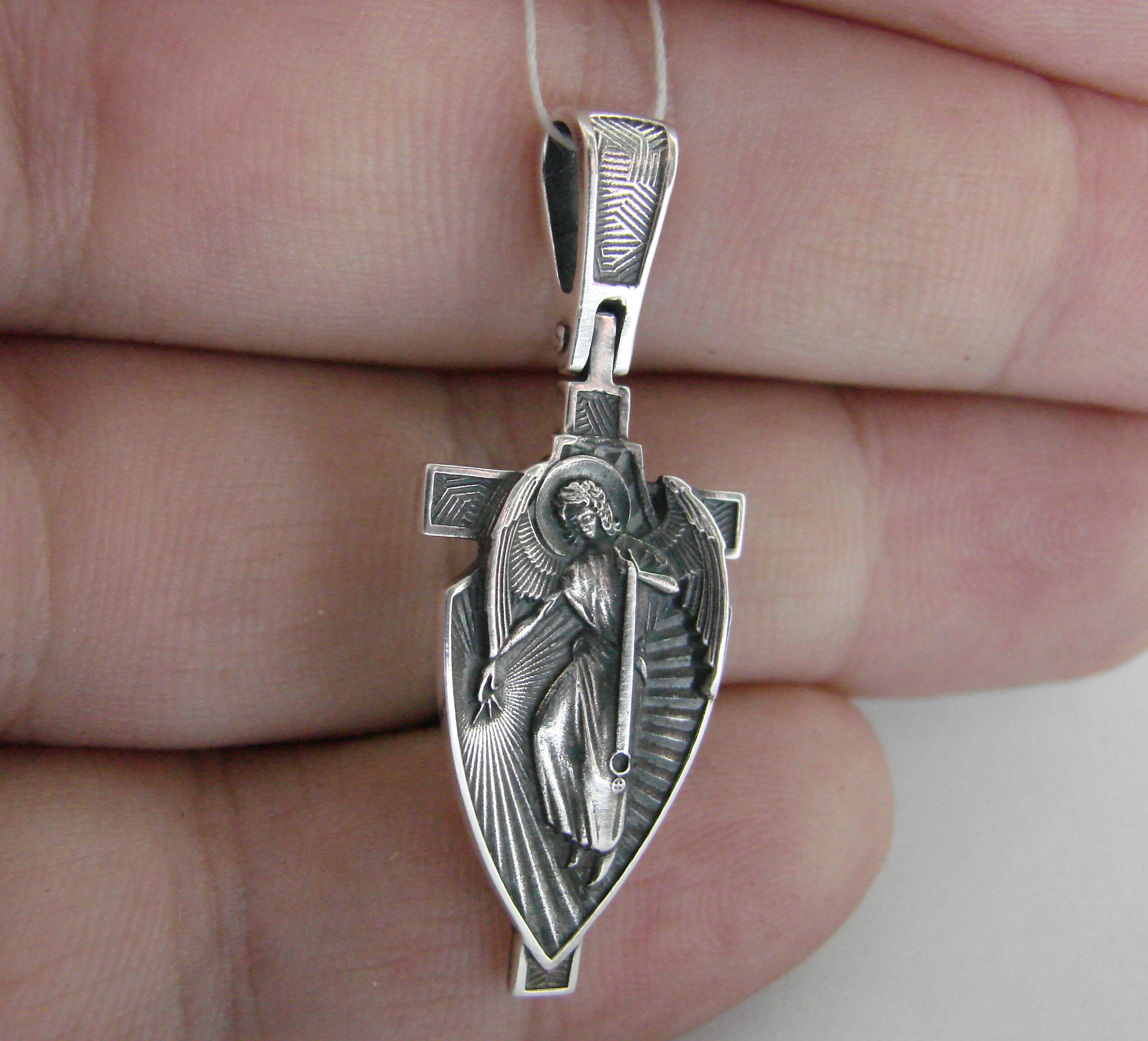 Guardian Angel Christian Cross Russian Orthodox Pendant | Etsy