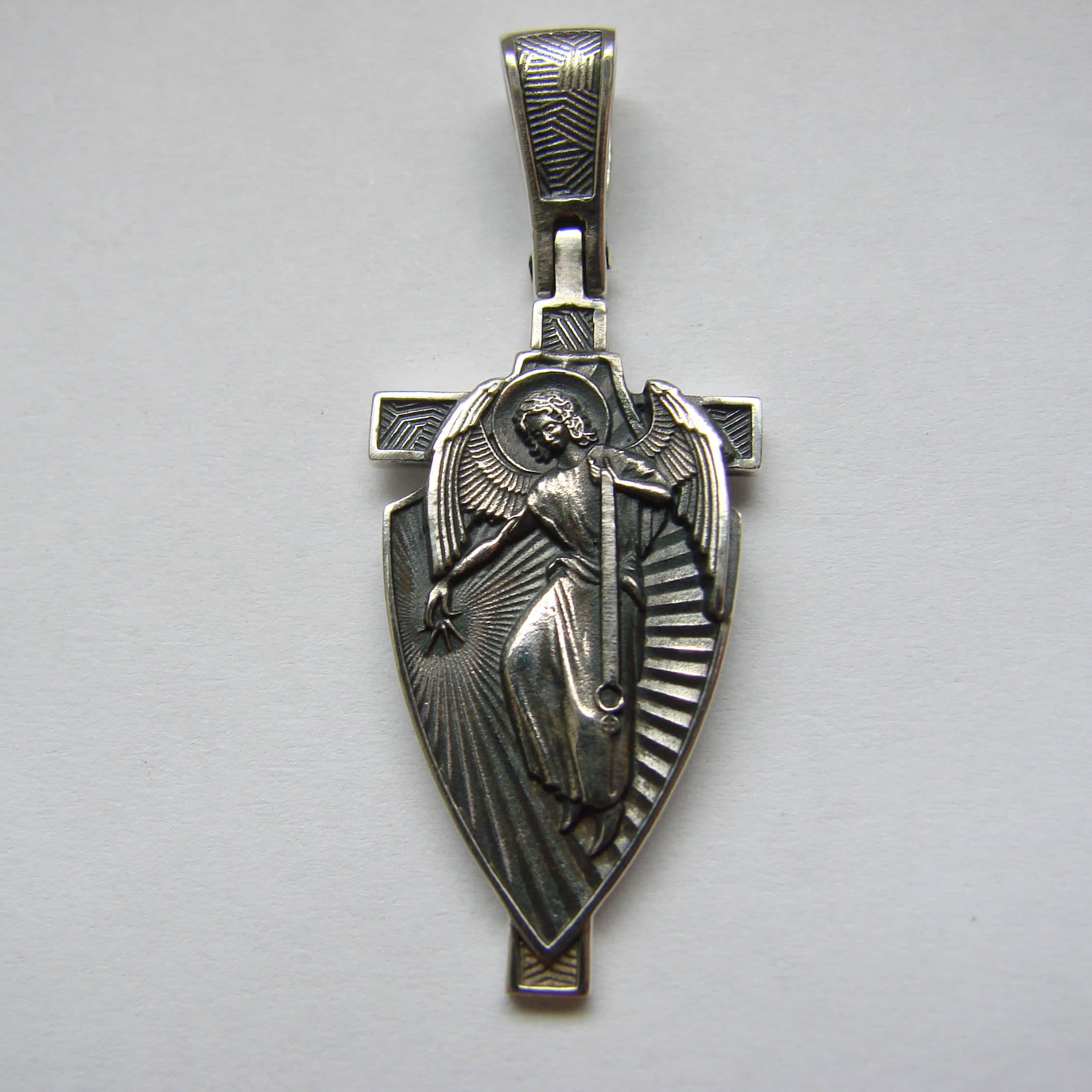 Guardian Angel Christian Cross Russian Orthodox Pendant | Etsy