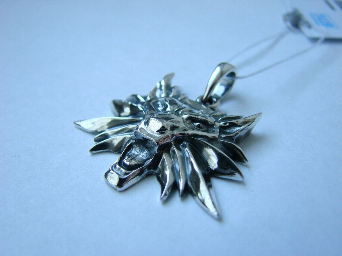 The Witcher Pendant Sterling Silver 925 Wild Hunt III Necklace - Etsy