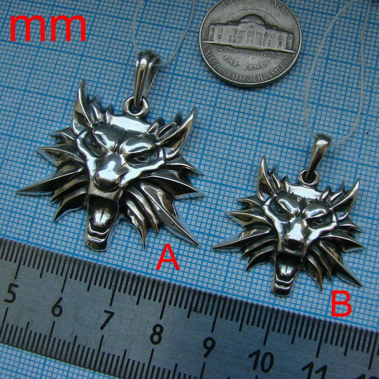 The Witcher Pendant Sterling Silver 925 Wild Hunt III Necklace - Etsy