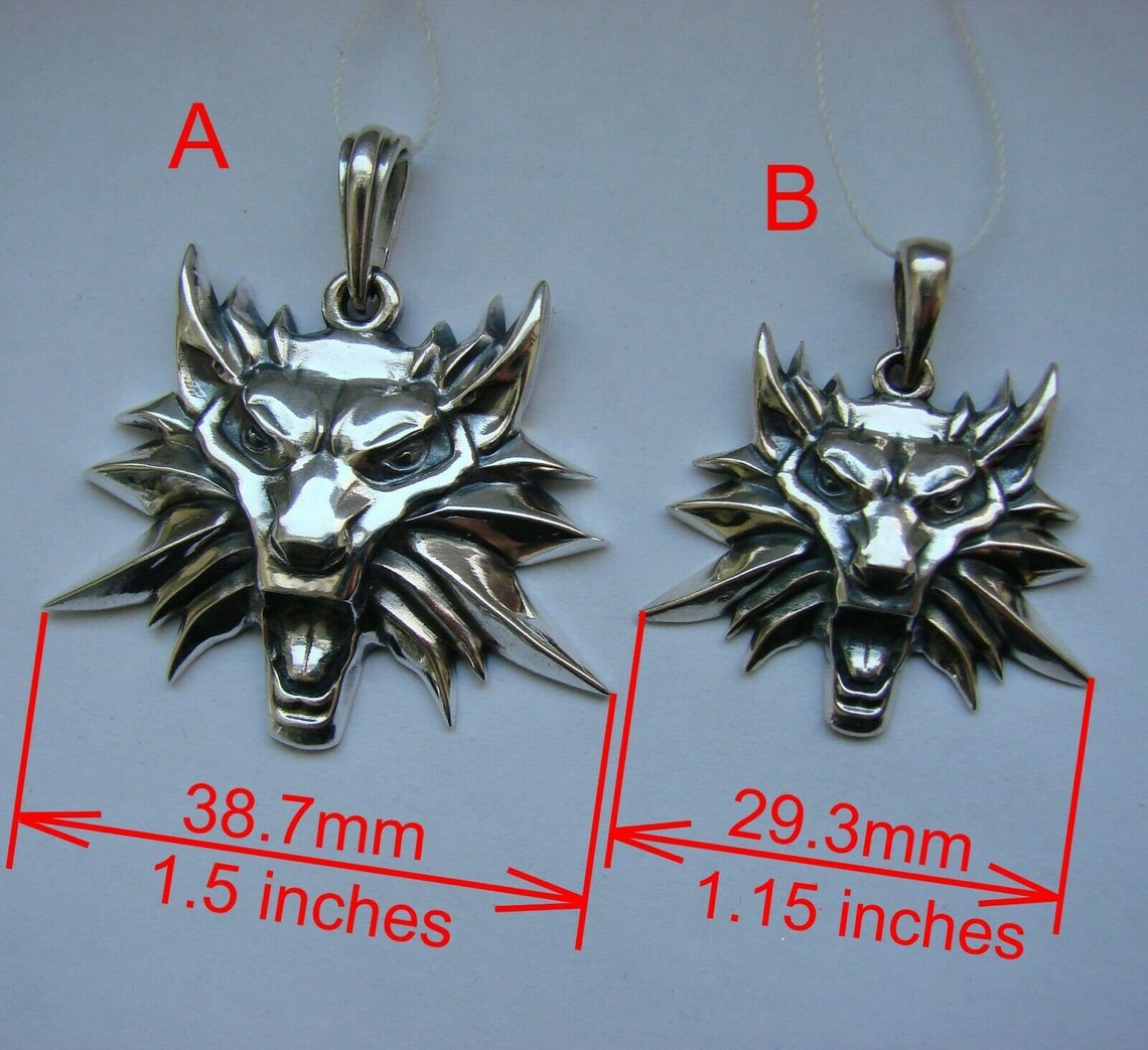 The Witcher Pendant Sterling Silver 925 Wild Hunt III Necklace - Etsy
