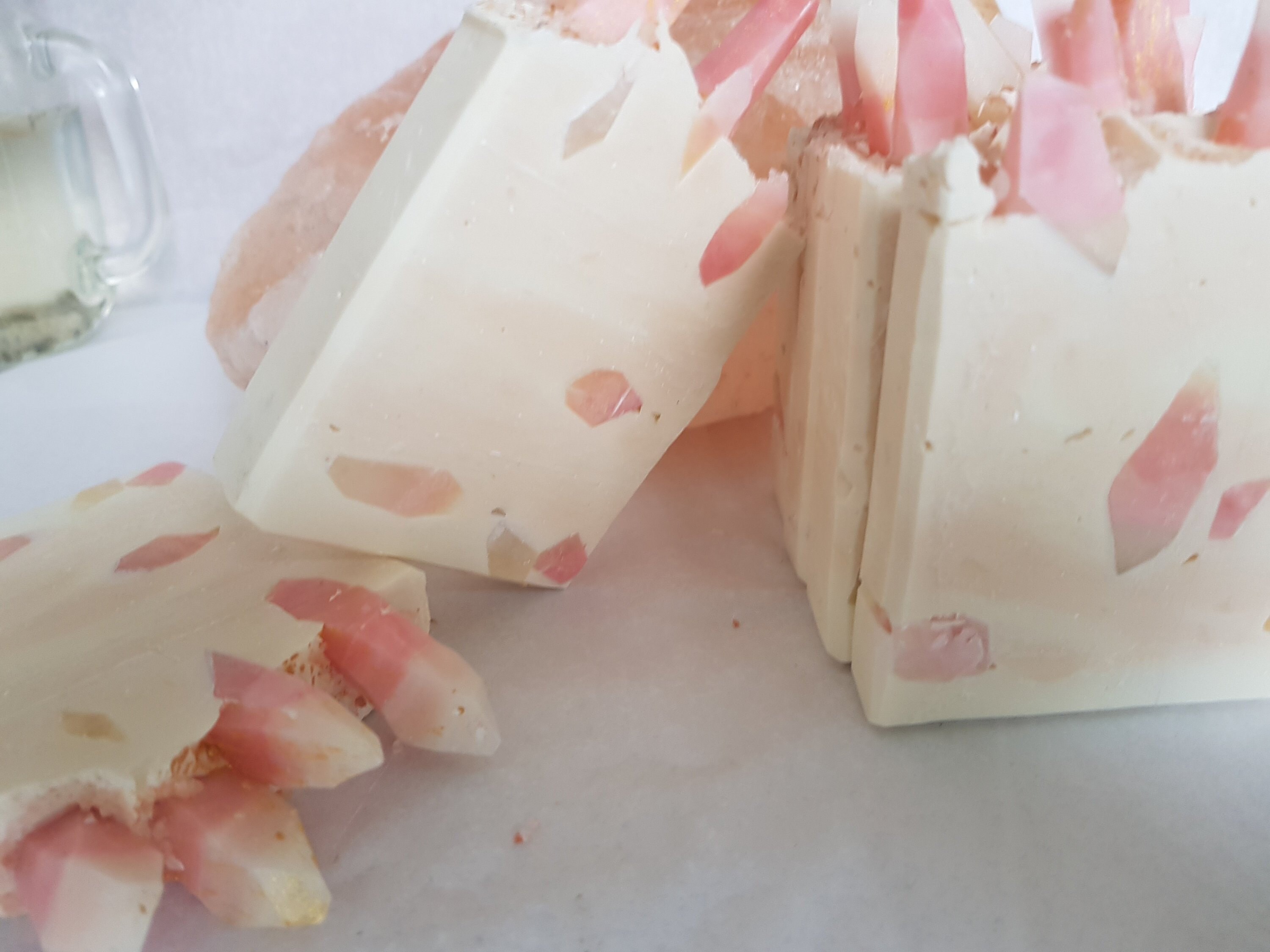 Emmeline Rose Quartz Soap (Approx 120g), Rose Quartz, Palmarose Soap ...
