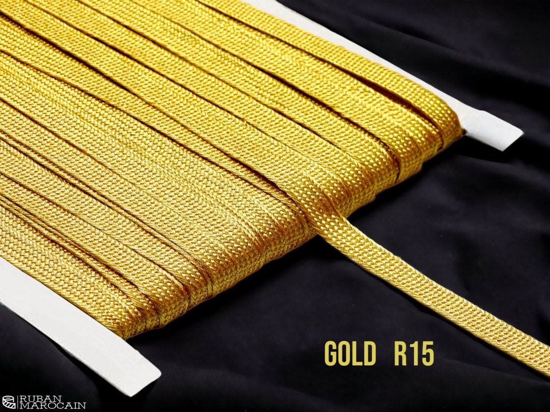 10MM Gold/silver/bronze Metallic Braid Ribbon Trim, Woven Embroidery ...