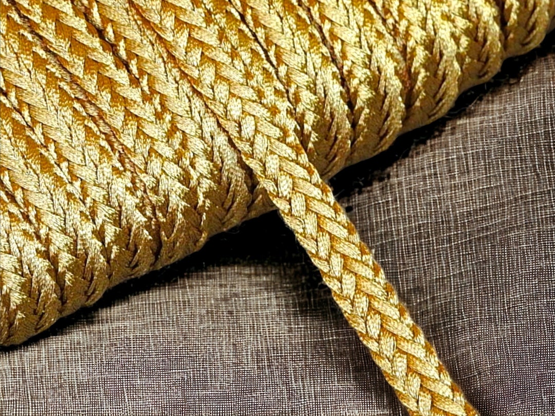 10mm Gold Ribbon Braid, Gold Metallic Thread Braid, Gold Embroidery ...