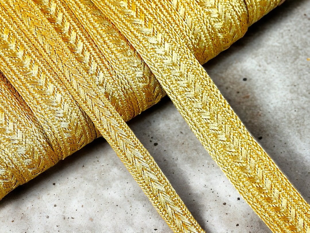 Gold Ribbon Braid 10mm | 20mm, Gold Metallic Thread Braid, Gold ...