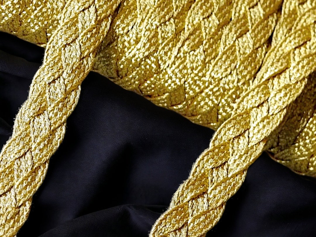 15mm Gold Ribbon Braid, Gold Metallic Thread Braid, Gold Embroidery ...