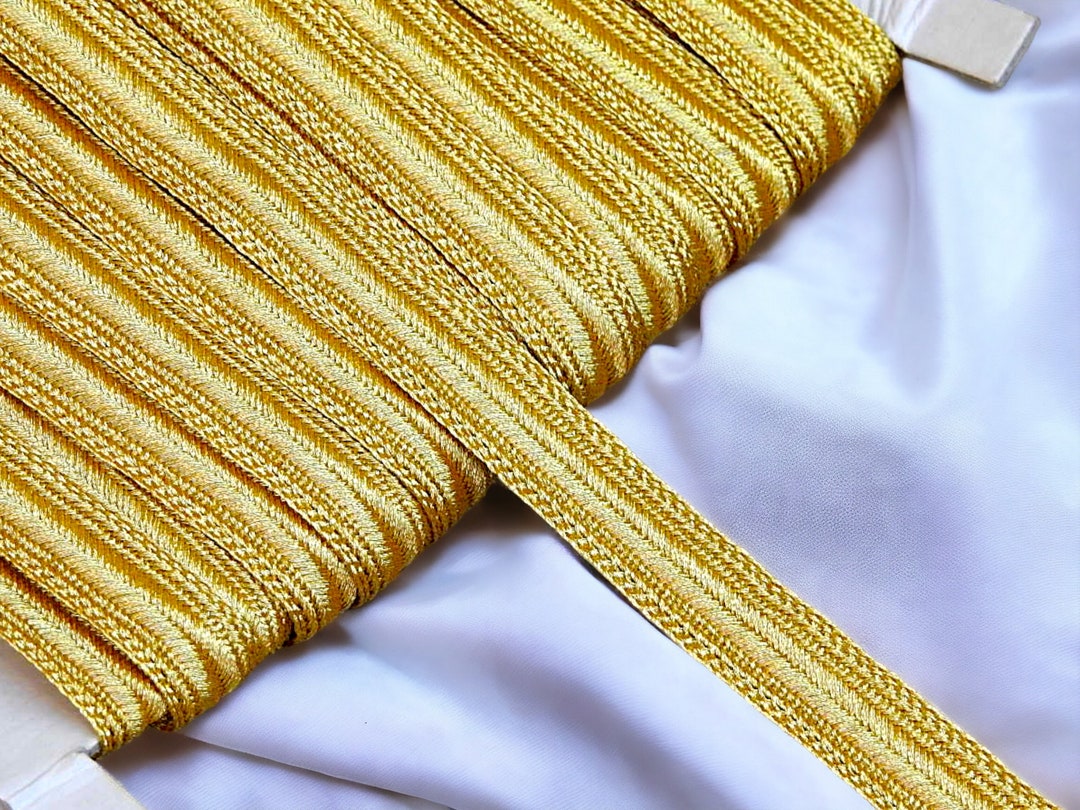 20mm Gold Ribbon Braid, Gold Metallic Thread Braid, Gold Embroidery ...