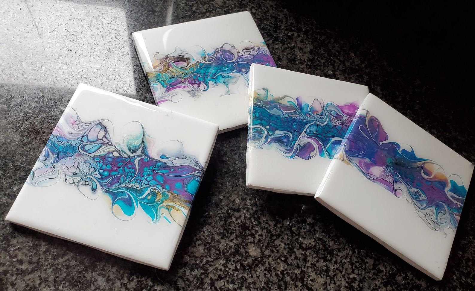 Acrylic Swipe-resin Tile Coasters - Etsy
