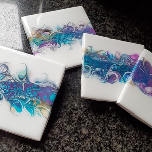 Acrylic Swipe-resin Tile Coasters - Etsy