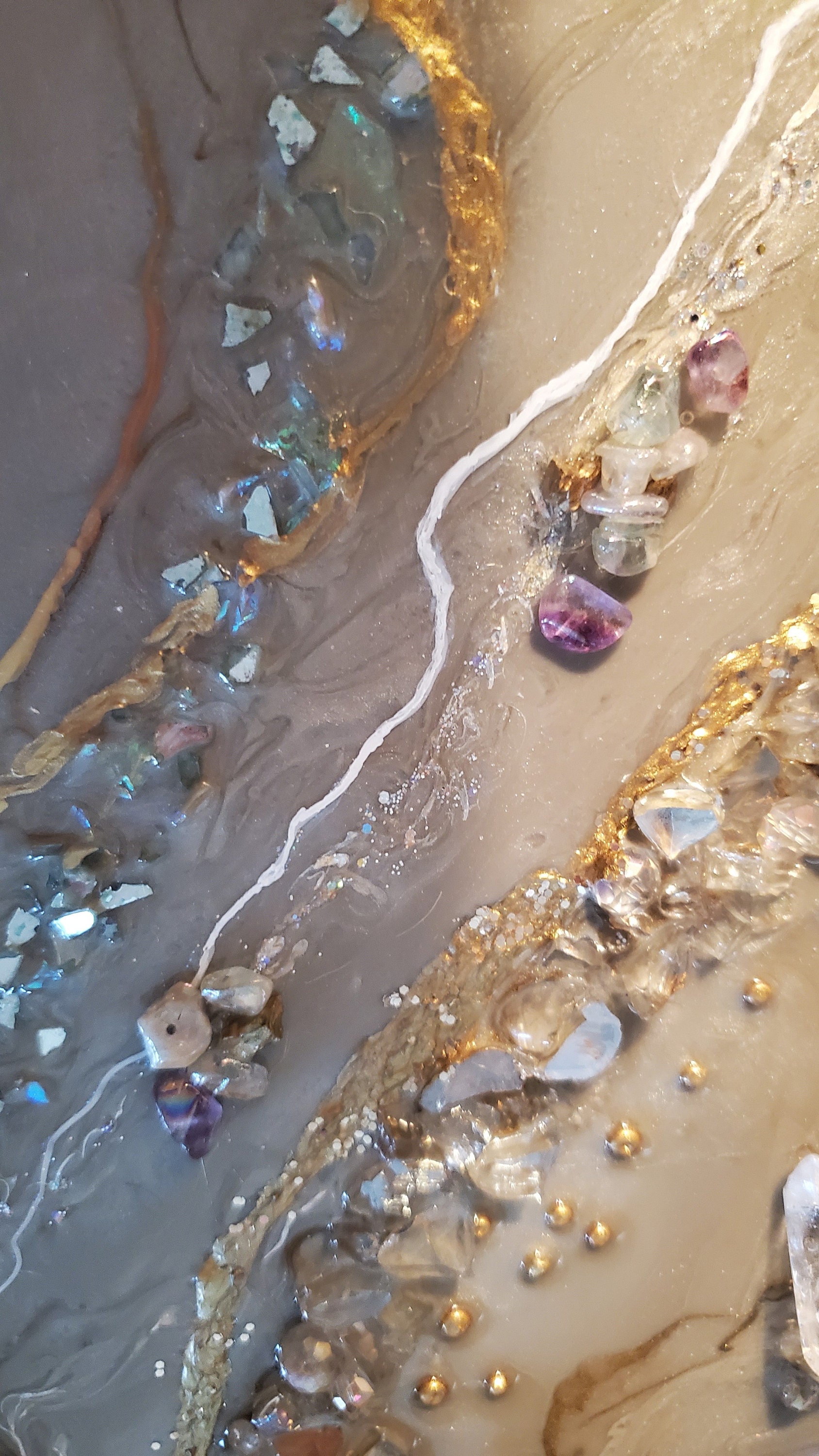 Simply Sage Resin Art, Geode Style, Lux Decor, Wall Art - Etsy