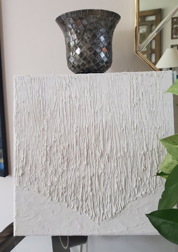 Texture Art Plaster Art Minimalist White Texture Art | Etsy