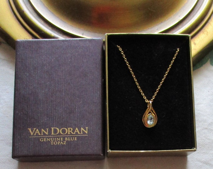 Van Doran Genuine Blue Topaz Necklace in Original Box 18 - Etsy