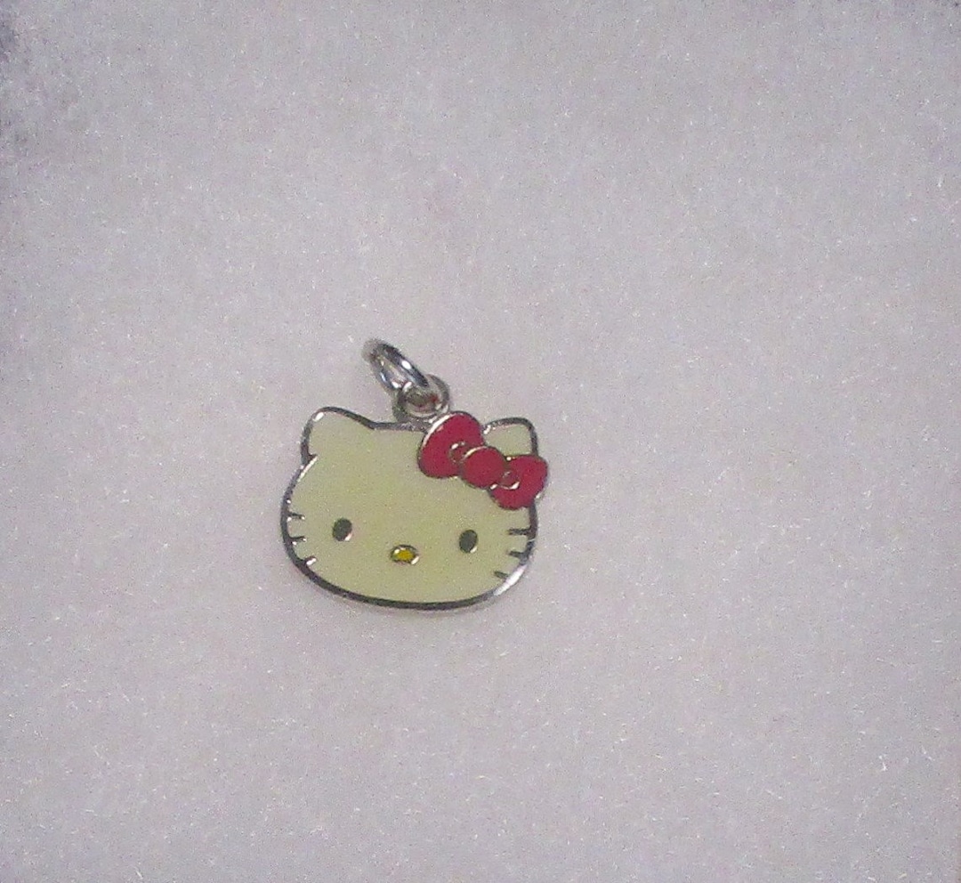 Vintage Hello Kitty Charm Enameled Pink Bow Sanrio 1976 Rare - Etsy