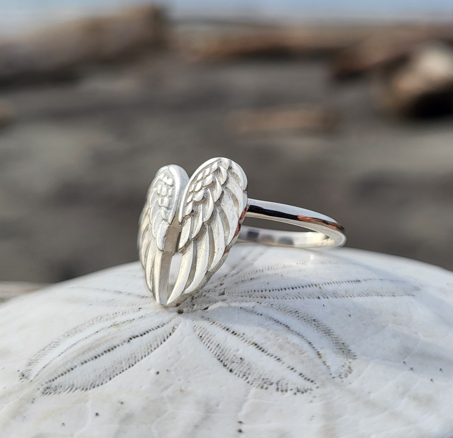 Angel Wings Ring Sterling Silver Ring - Etsy