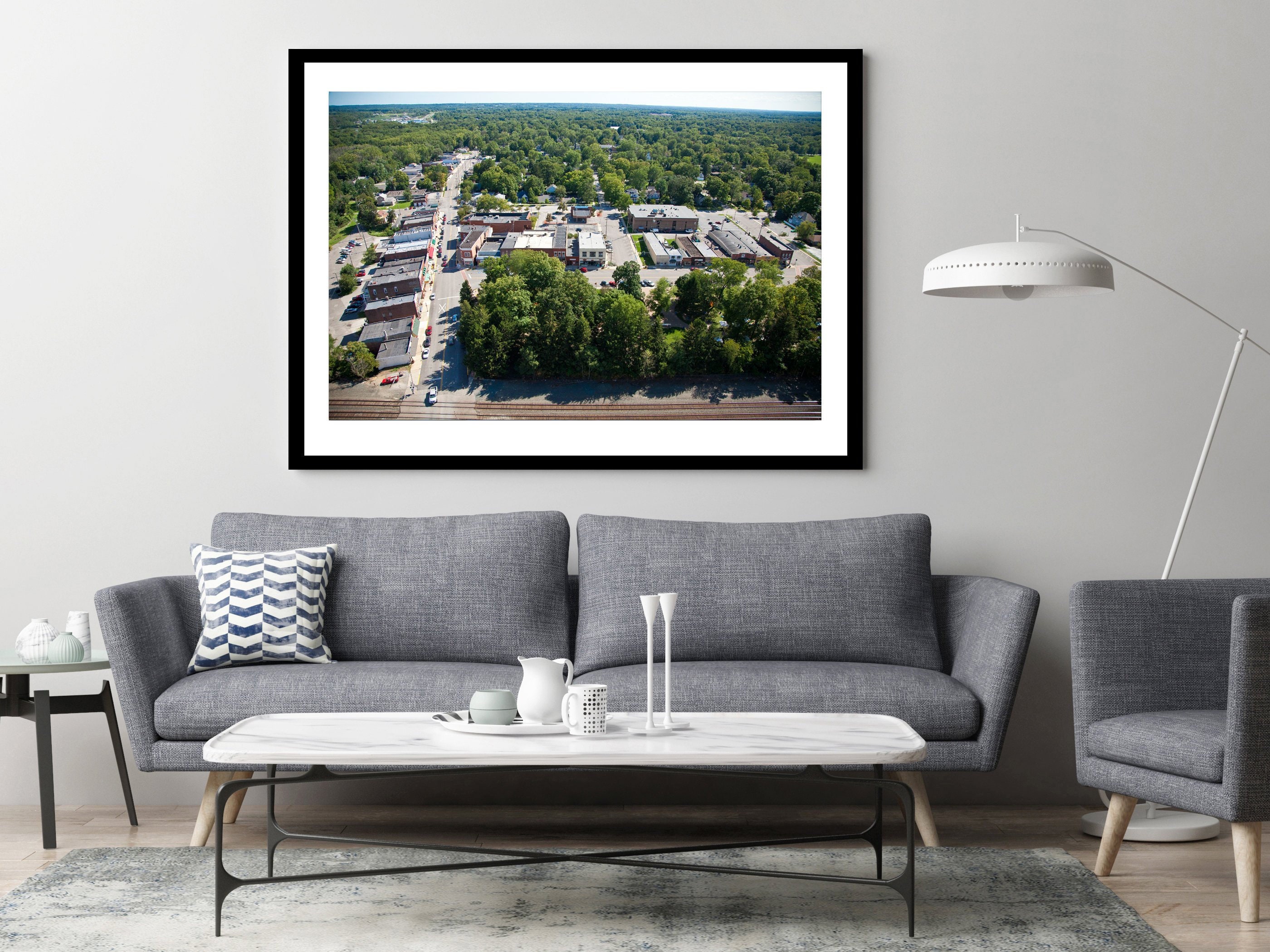 Aerial of Downtown Chesterton, Indiana - Framed Photo, Ready-to-hang - Etsy