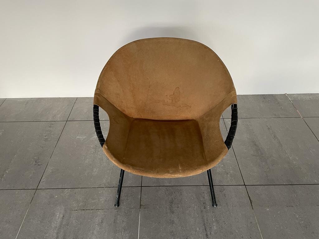 Mid-century Modern Suede Leather Balloon Lounge Chair by Hans Olsen ...
