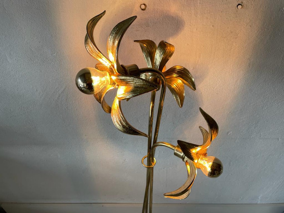 Mid-century Modern Wonderful Triple Flower Shade Full Brass - Etsy