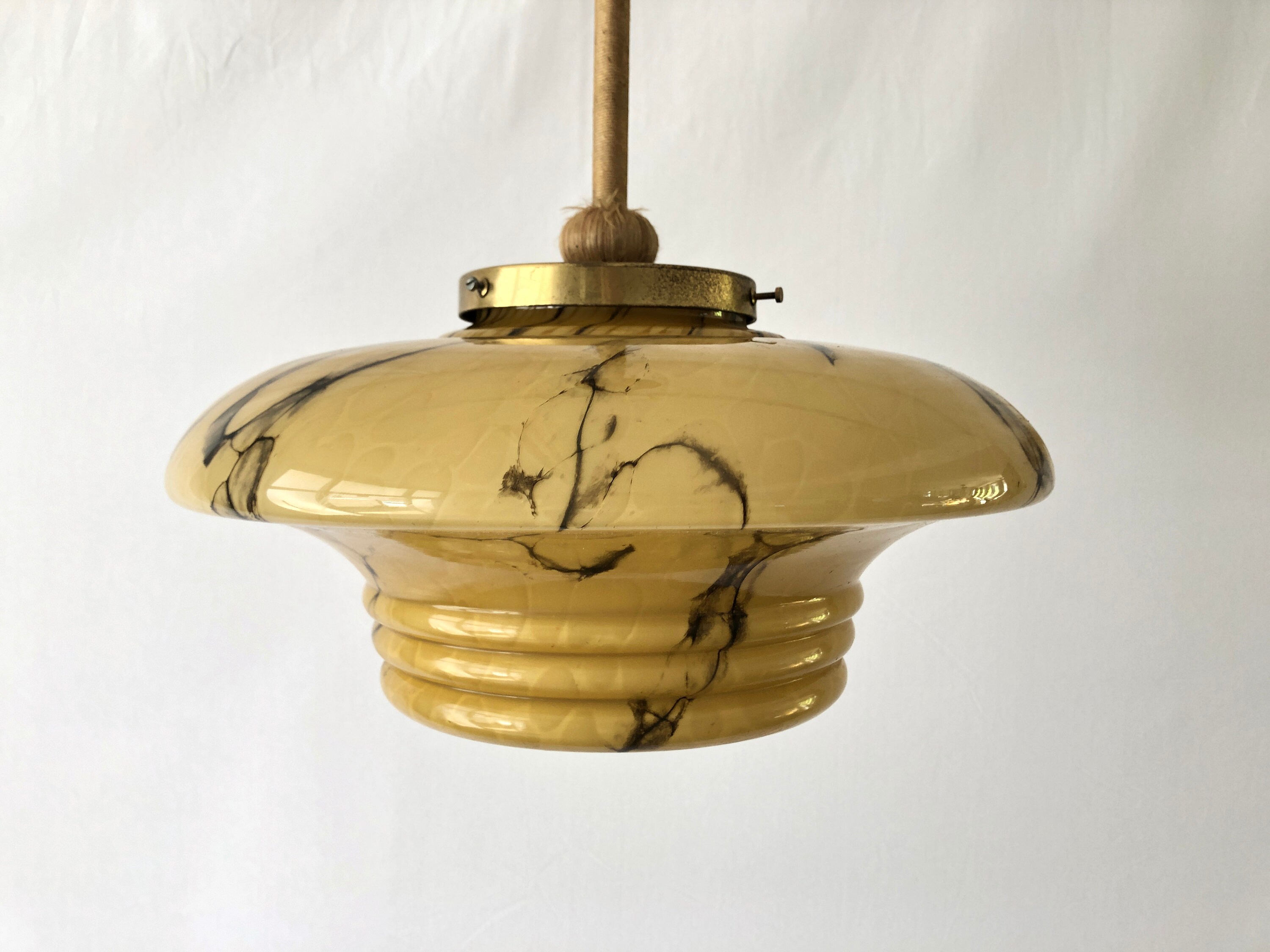 Brown Glass Art Deco Style Ceiling Lamp 1950s Germany - Etsy