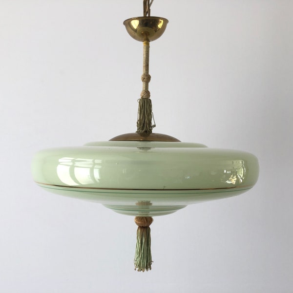 Green Glass Ceiling Lamp - Etsy