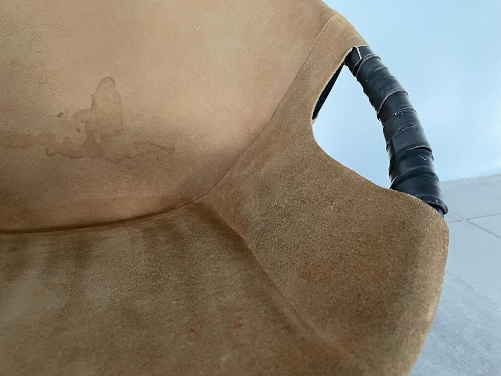 Mid-century Modern Suede Leather Balloon Lounge Chair by Hans Olsen ...