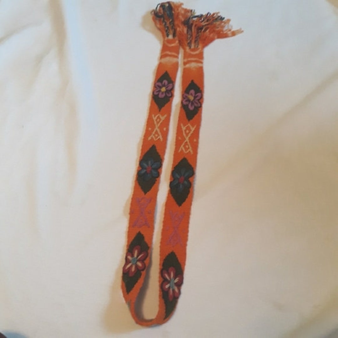 Boho Handwoven Orange Belt - Etsy
