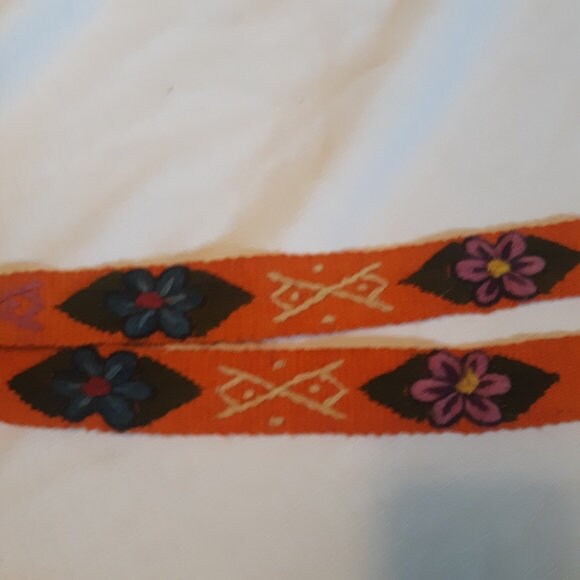 Boho Handwoven Orange Belt - Etsy