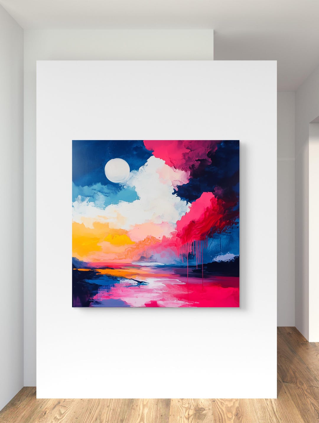 Colorful Landscape Acrylic Paintingpng Digital Download Spatula Art ...