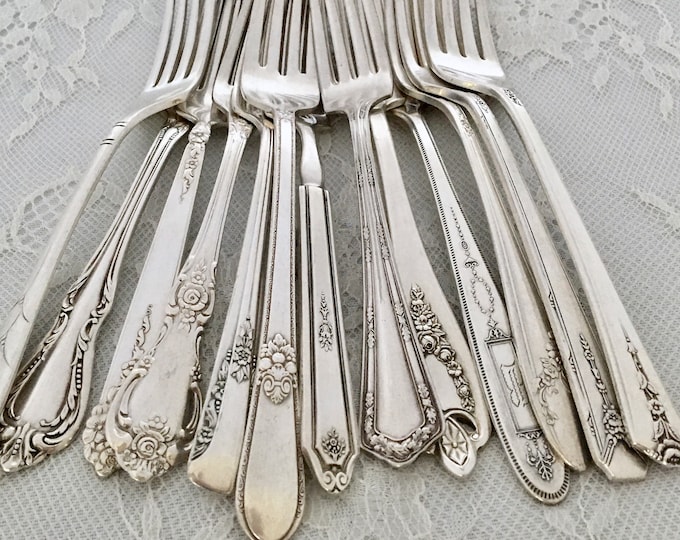 Mismatched Silverplate Dinner Forks/vintage & Antique/wedding/tea Party ...