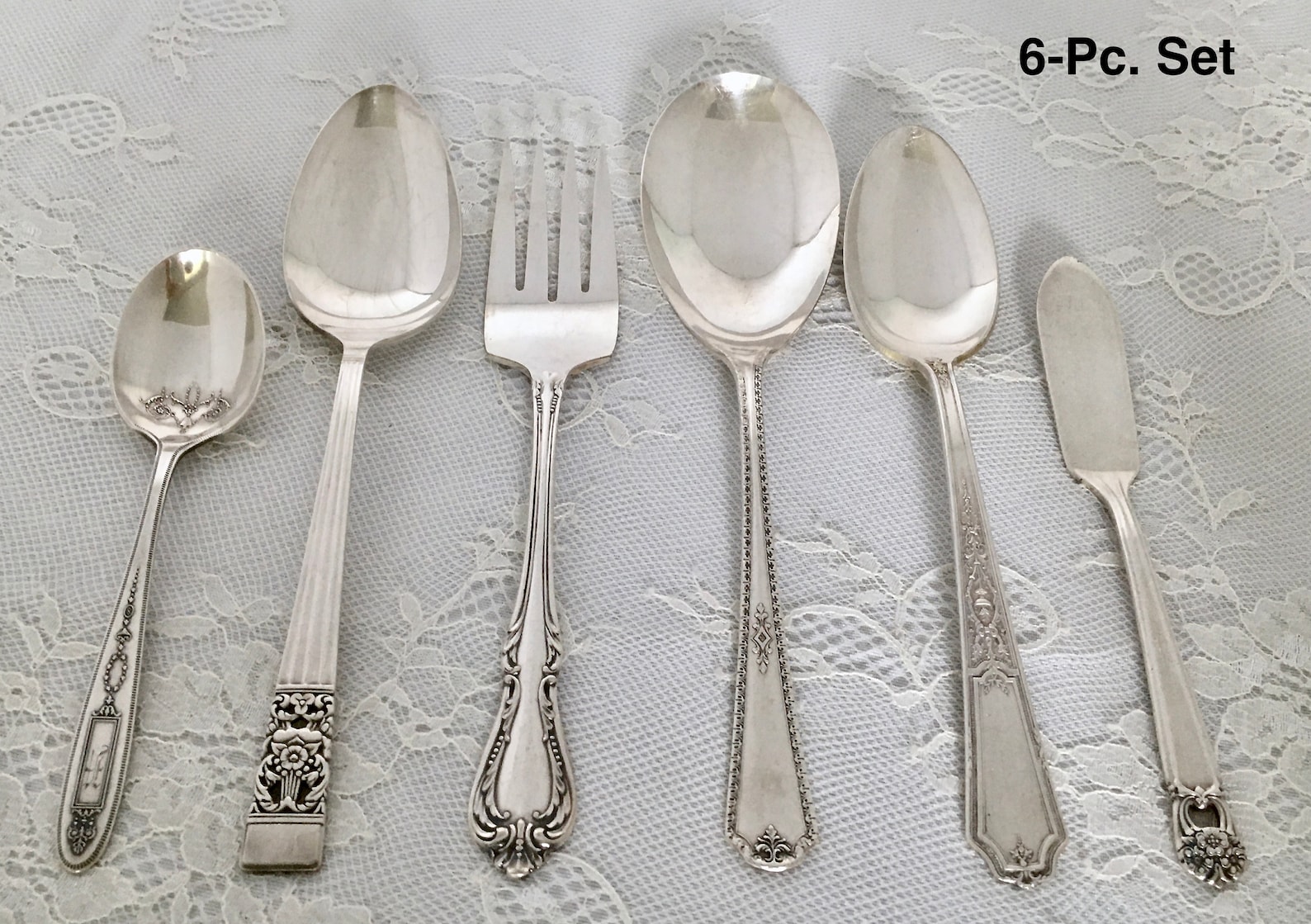 Mismatched Silverplate Serving Pieces/flatware/vintage & Antique ...