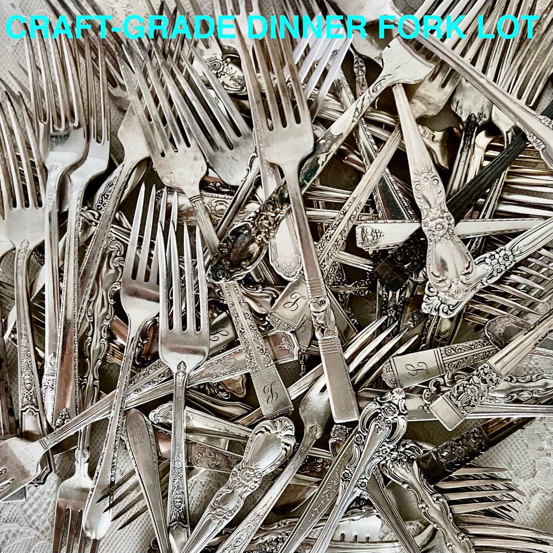 Mismatched Silverplate Dinner Forks for Crafts/vintage & Antique/craft ...