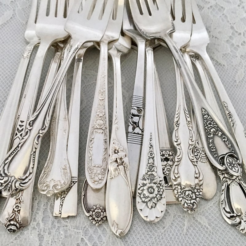 Antique Fork Set Mismatched - Etsy