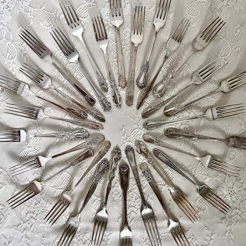 Mismatched Silverplate Dinner Forks for Crafts/vintage & Antique/craft ...