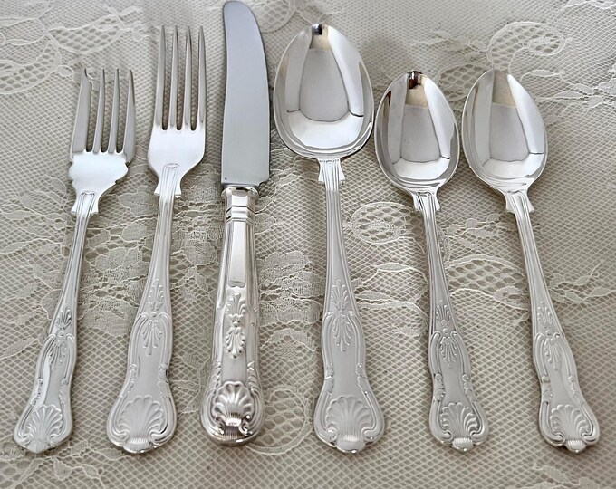 54-pc. Kings by Sheffield of England Silverplate Flatware Set/service ...