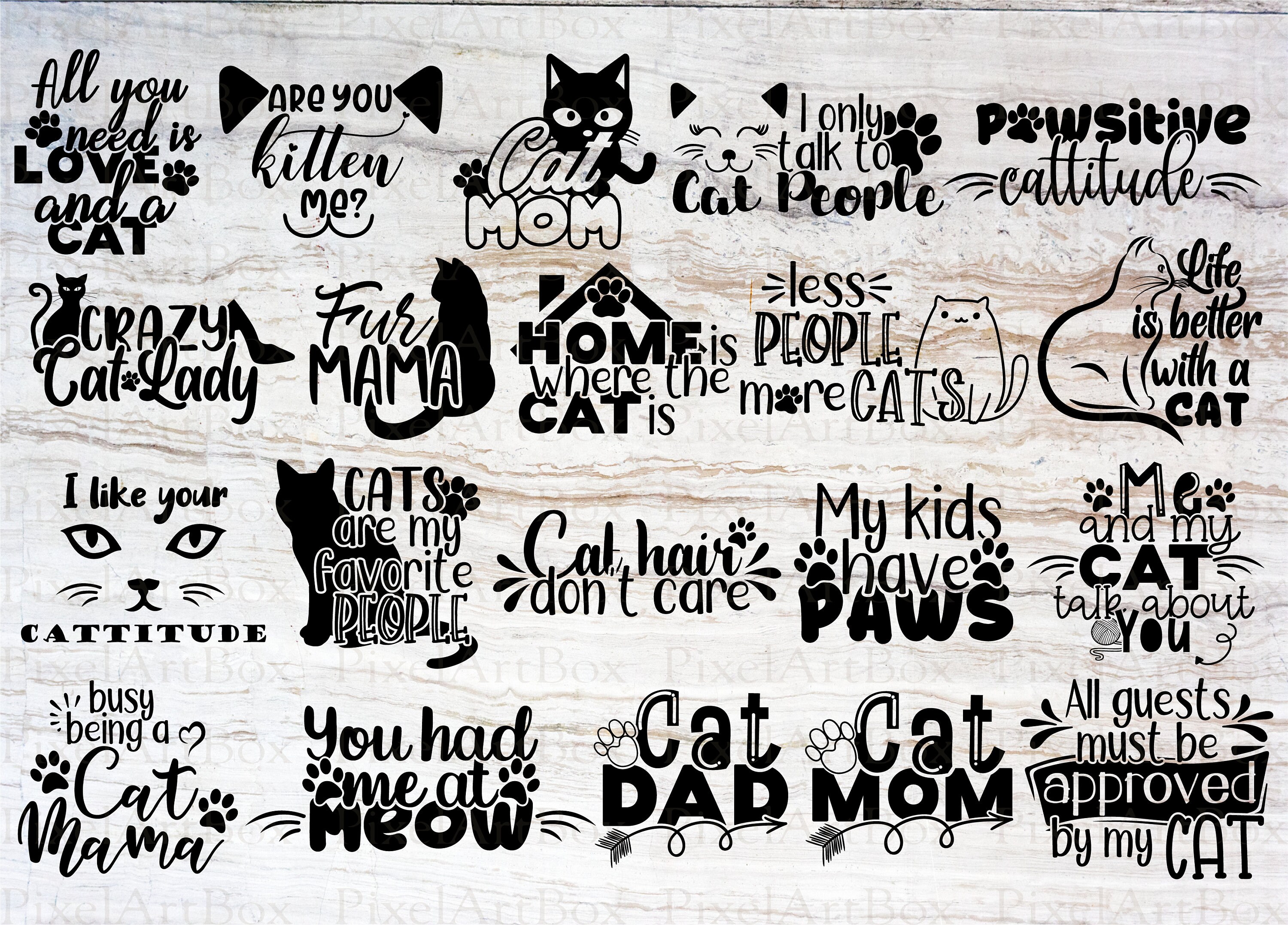 Cat Bundle 20 Designs SVG Cut File Commercial Use | Etsy