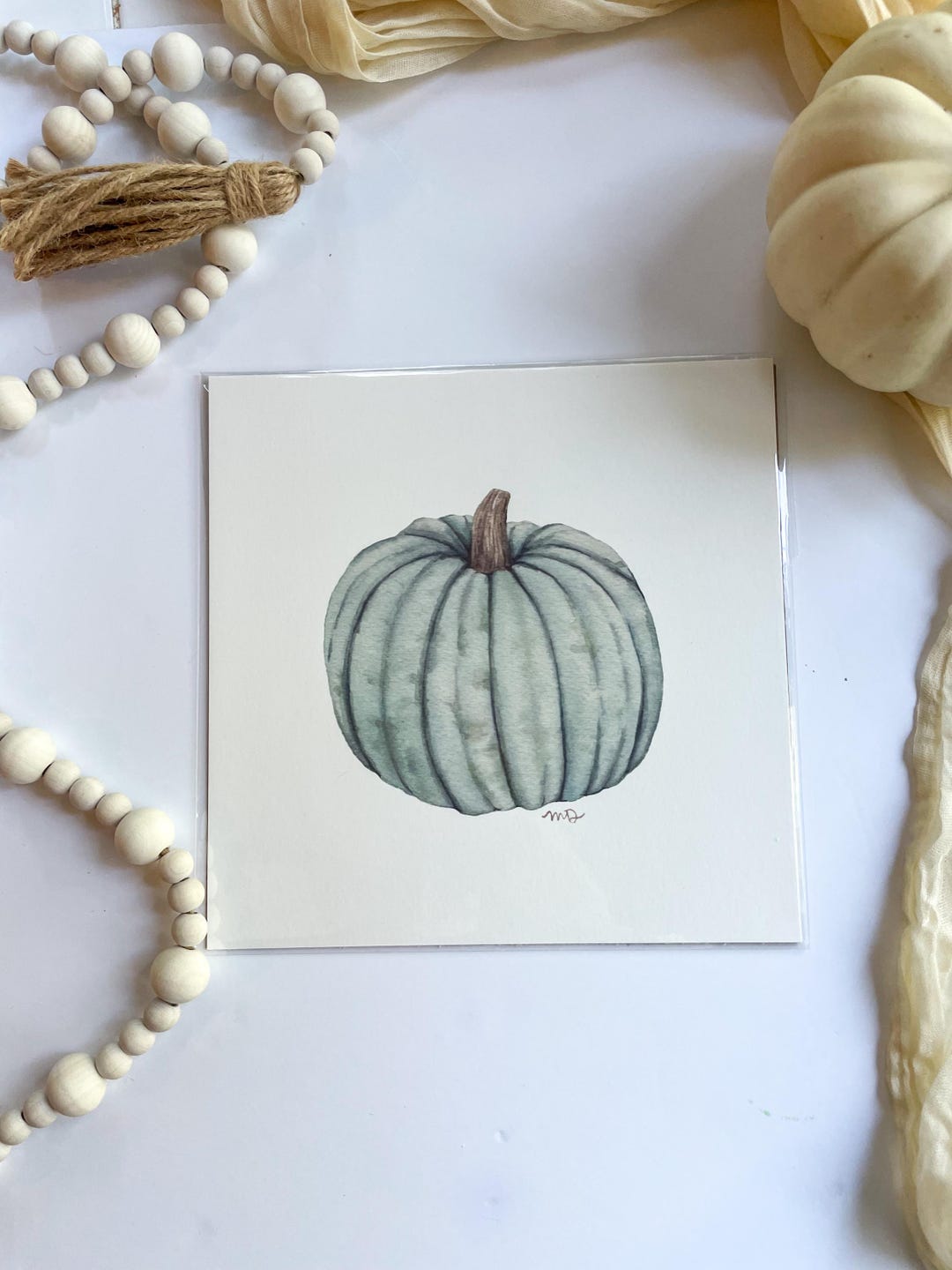 Blue Pumpkin Watercolor Print, WATERCOLOR Pumpkin, Fall Home Decor - Etsy