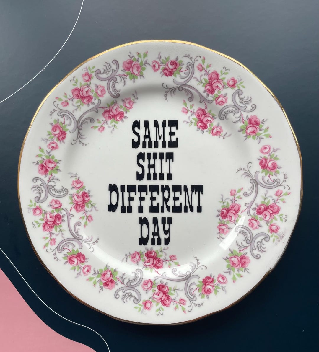 Same Shit Different Day Wall Plate. Swear Word Gift. 6" Upcycled Bone ...