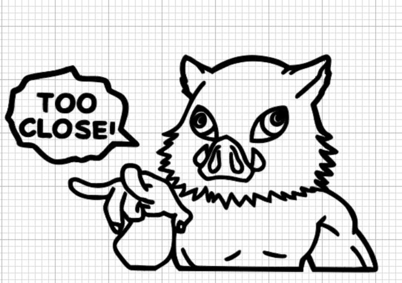 Inosuke Hashibria too Close Decal - Etsy