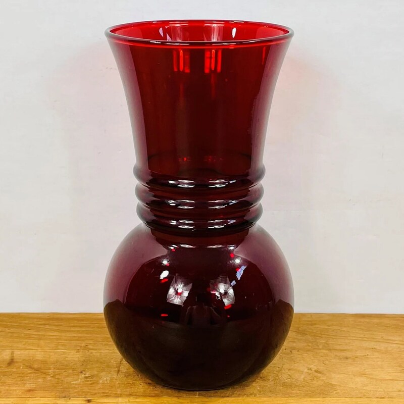 Red Glass Vases - Etsy