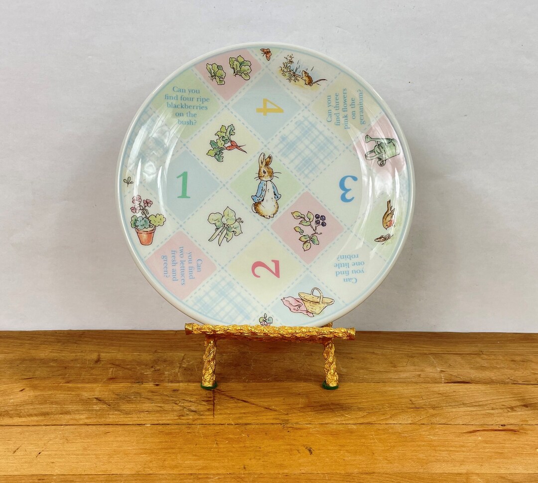 China Peter Rabbit Nursery Plate, Beatrix Potter Learning to Count 7 ...