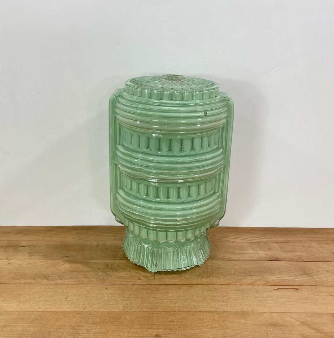 Mint Green Glass Hanging Light Cover/lamp Shade, Fired on Mint Green on ...
