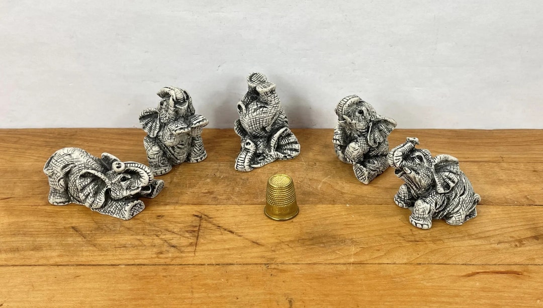 Small Elephants, Good Luck Elephants by Lipco, Resin Small Elephant ...
